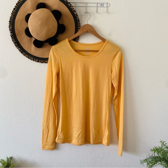 Woolx | Tops | Woolx Remi Yellow Gold Merino Wool Long Sleeve Tee ...